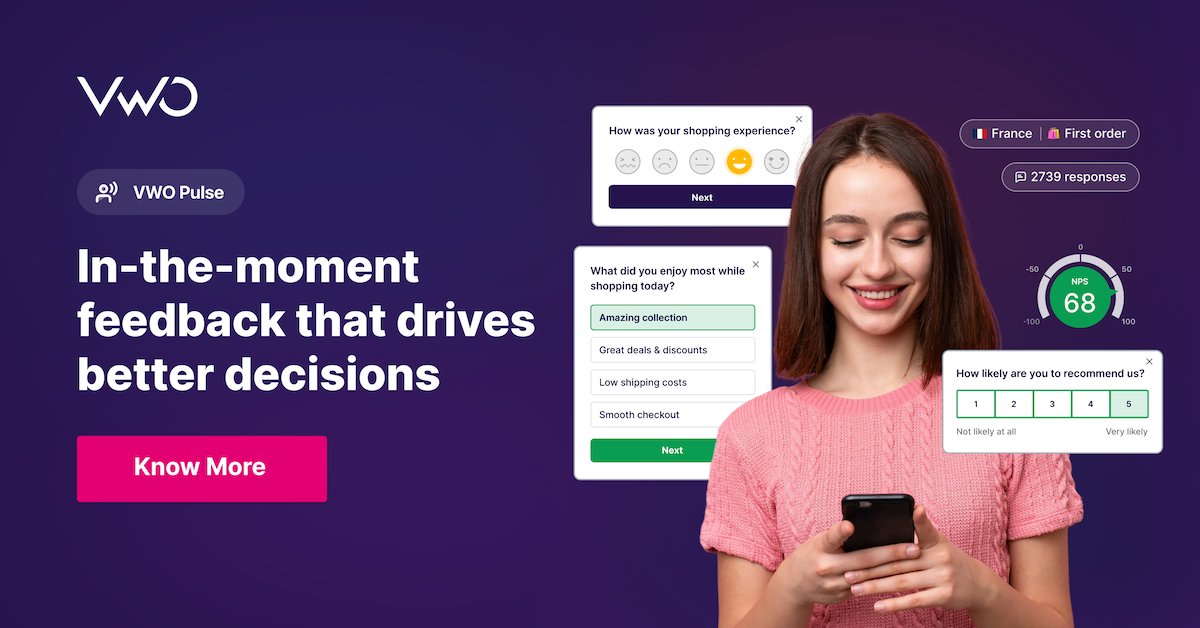 VWO Pulse | Voice of Customer Insights, From Feedback to AI-Driven Action