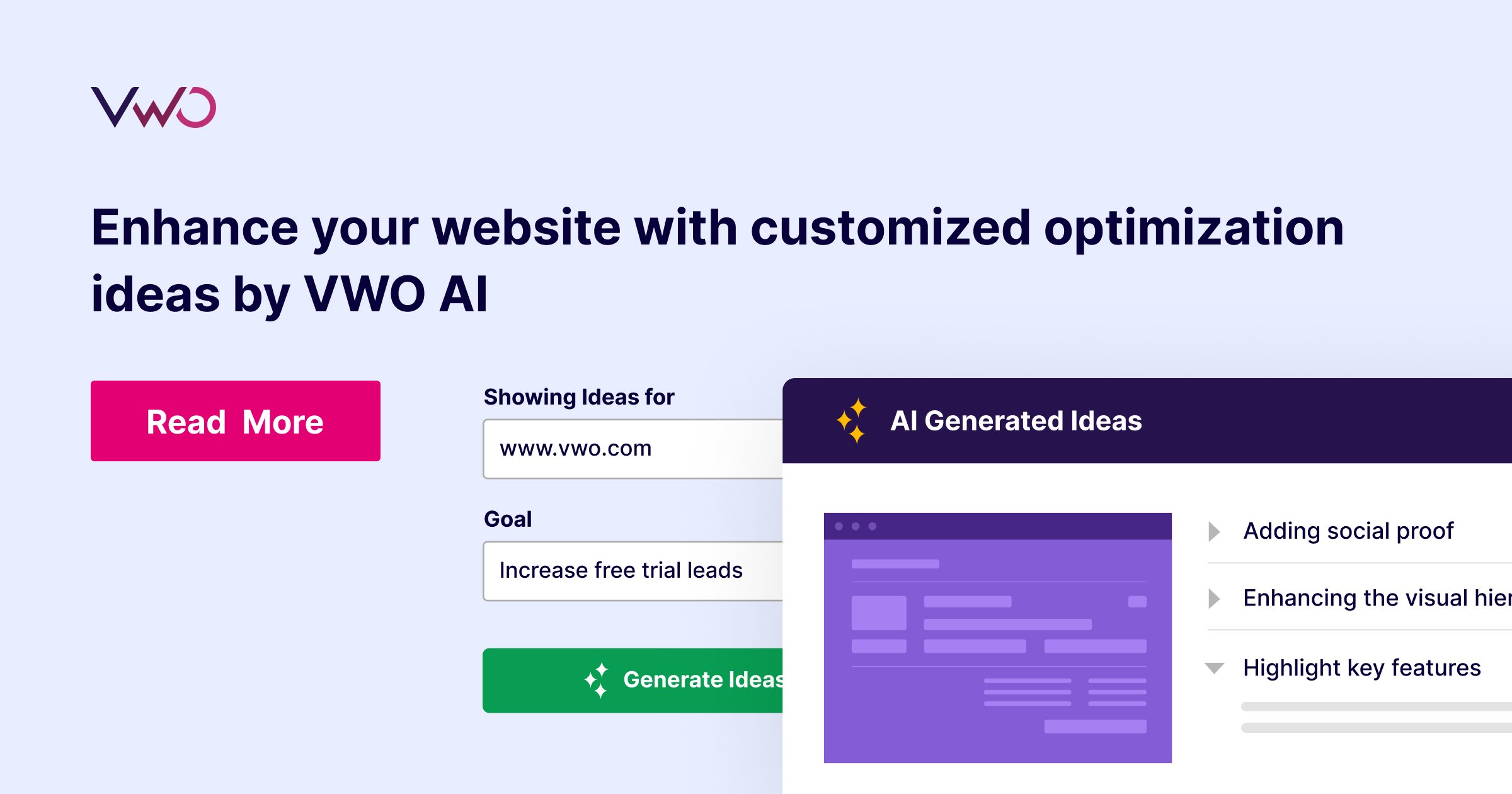 Get personalized AI-generated optimization ideas for your website